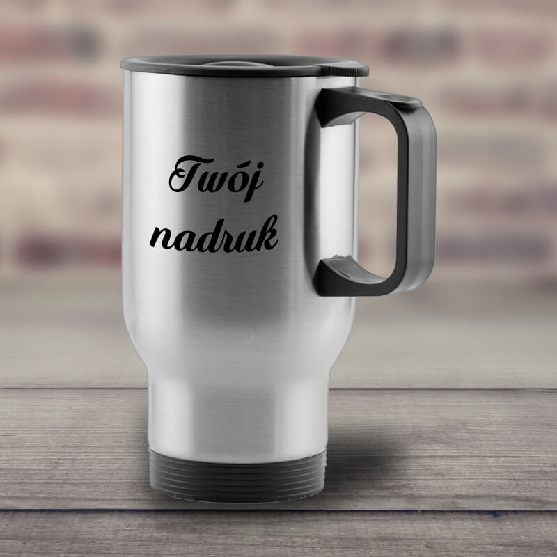 Kubek termiczny 450 ml z Twoim nadrukiem - srebrny Srebrny | Produkty z Twoim nadrukiem \ Metal ...